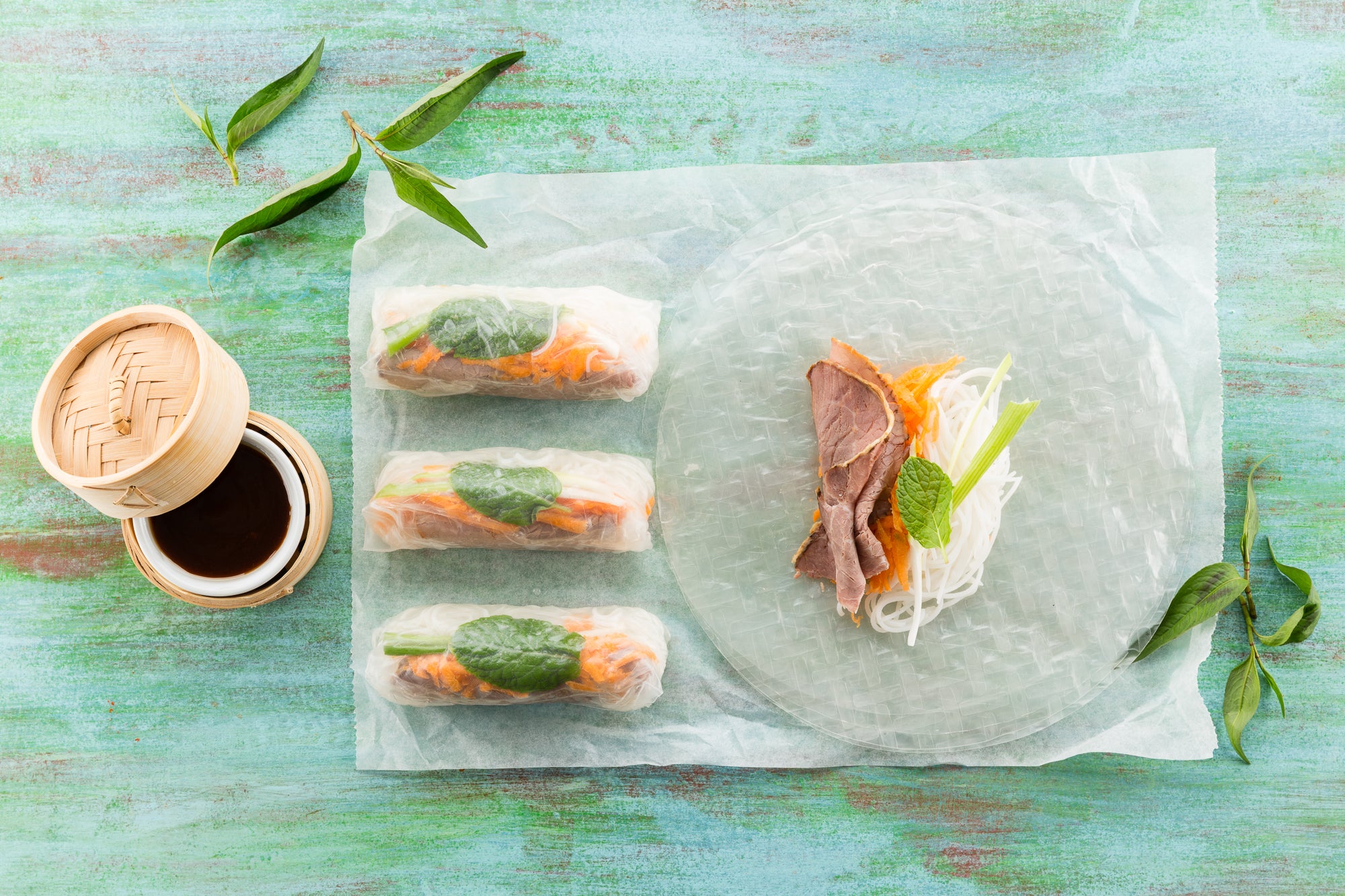 Gluten Free Roast Beef Rice Paper Rolls